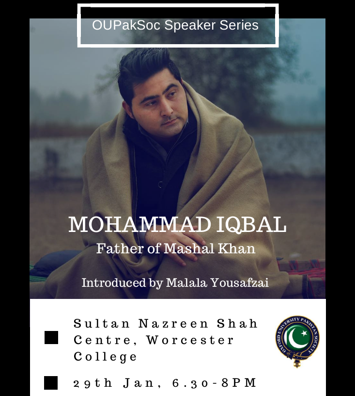OUPakSoc Speaker Series: Mohammad Iqbal - Father of Mashal Khan ...